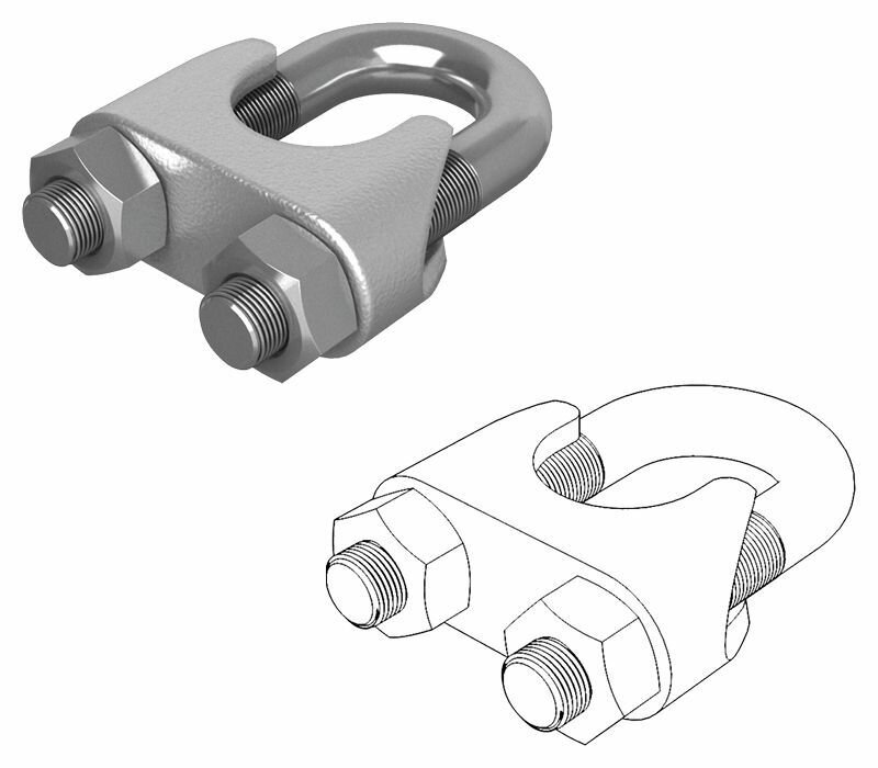 Зажим для троса ф6мм (DIN 741), Z741 - 4шт - DoorHan