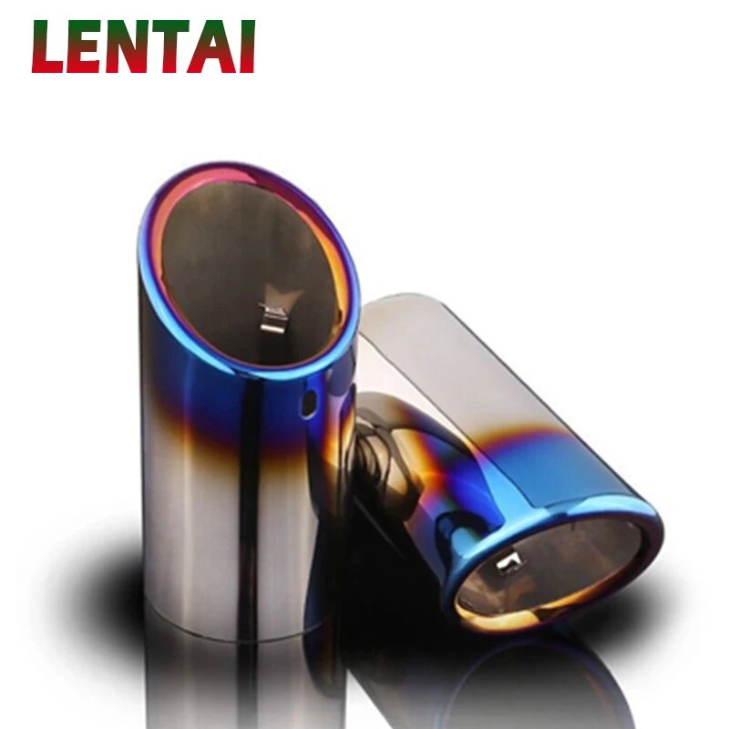 LENTAI 1 шт. из нержавеющей стали, автомобильные насадки на выхлопную трубу, крышка глушителя для Skoda Octavia A5 A7 Superb Yeti 1,4T 1,6T, 1piece Black
