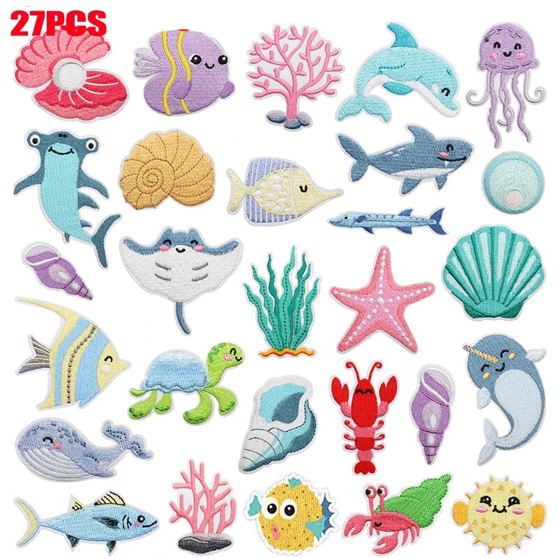Нашивки морские животные, 27PCS set