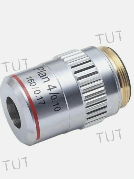 Биологический микроскоп 4X Plan Ахроматический объектив 195 с рифленым кольцом 160/0.170