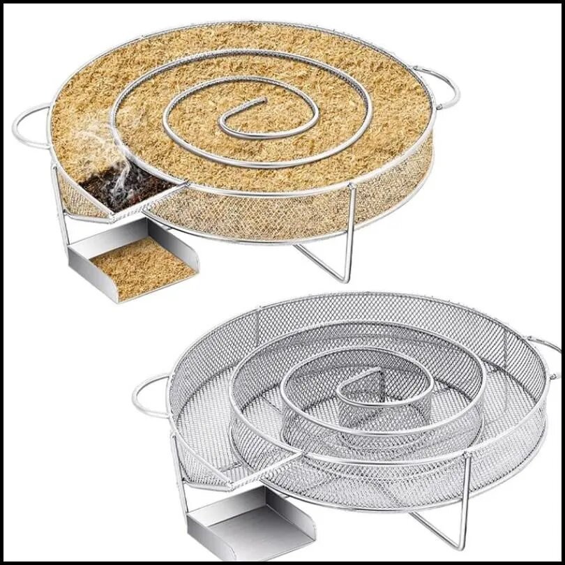 Лабиринтный дымогенератор для холодного копчения Улитка для гриля, из нержавеющей стали, для холодного копчения