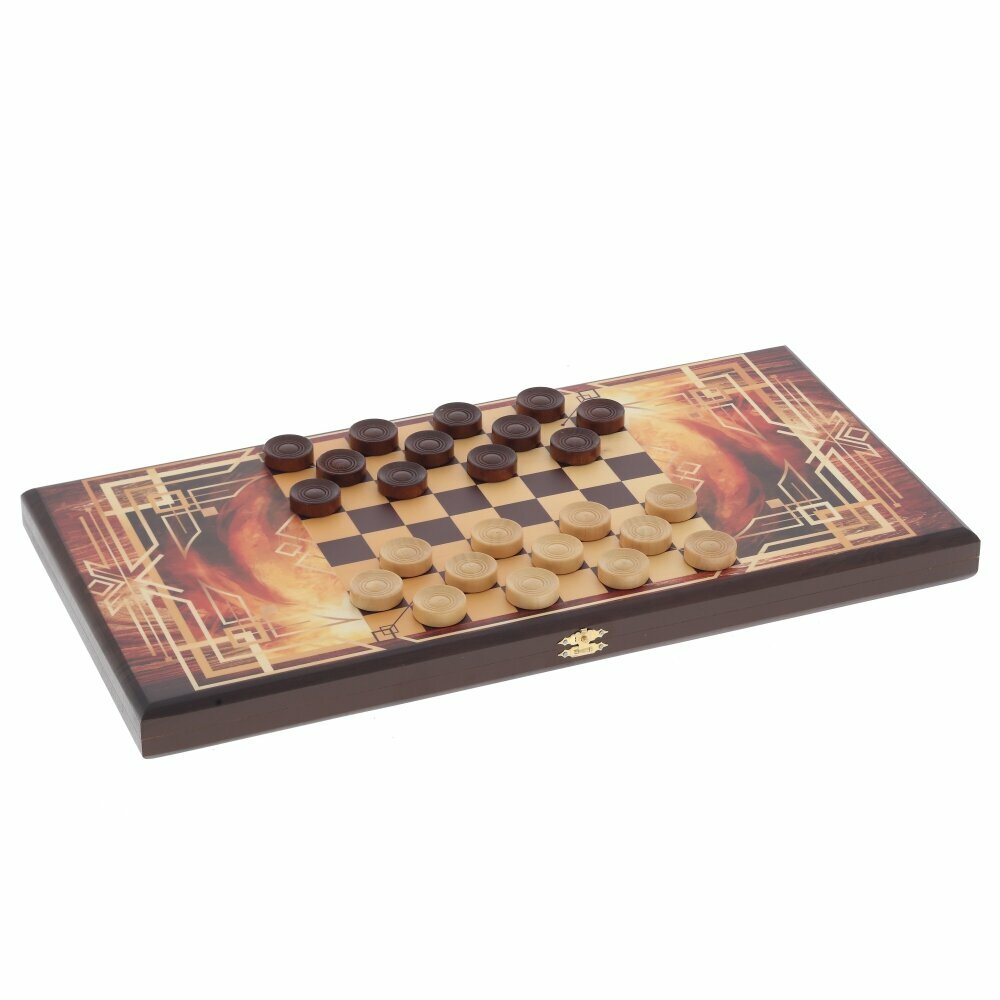 Игра настольная 2 в 1 (шашки, нарды) Богатырь, 50х25х4 см KSM-716277