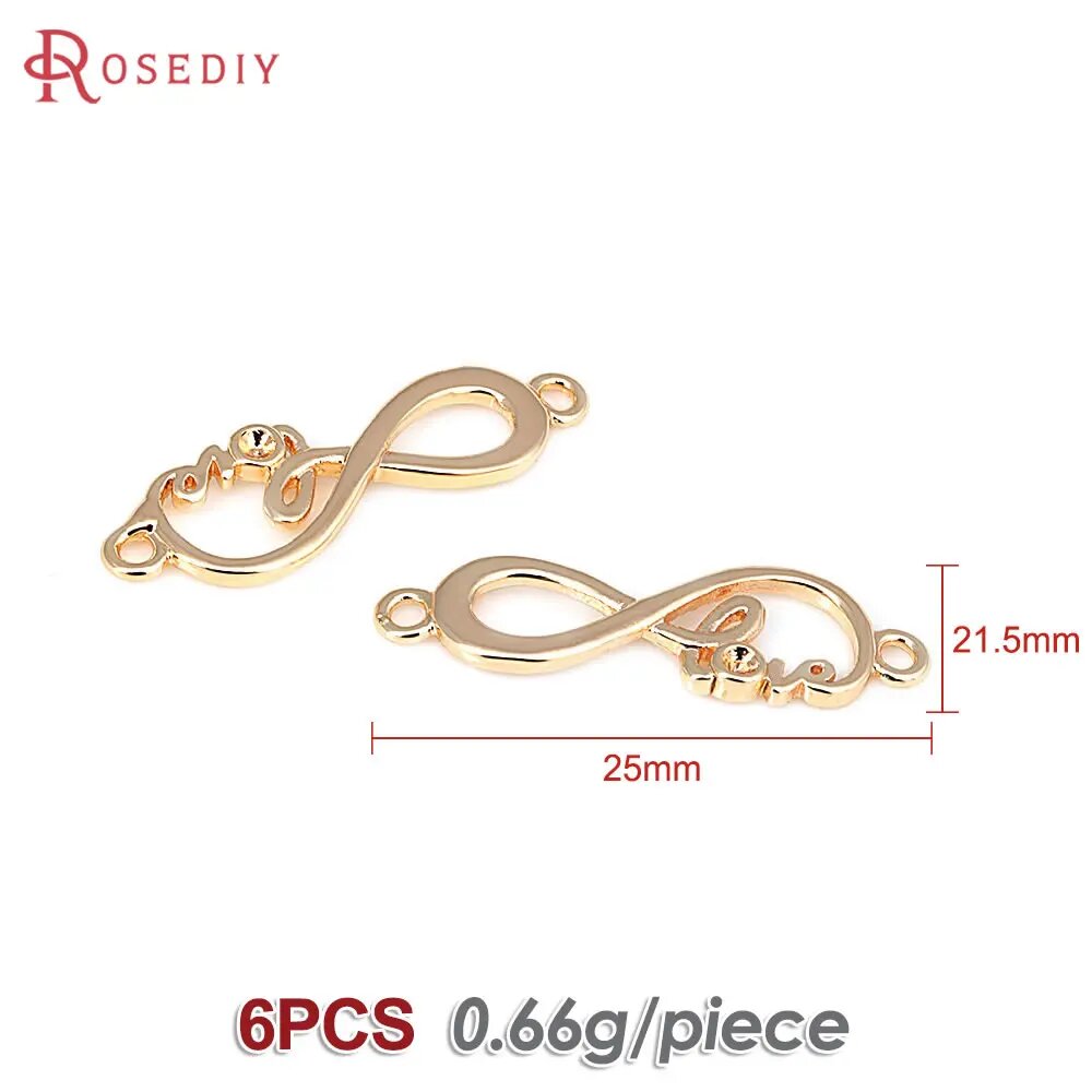 Подвески Rosediy с символом бесконечности из латуни цвета золота 47112-18K Gold Color