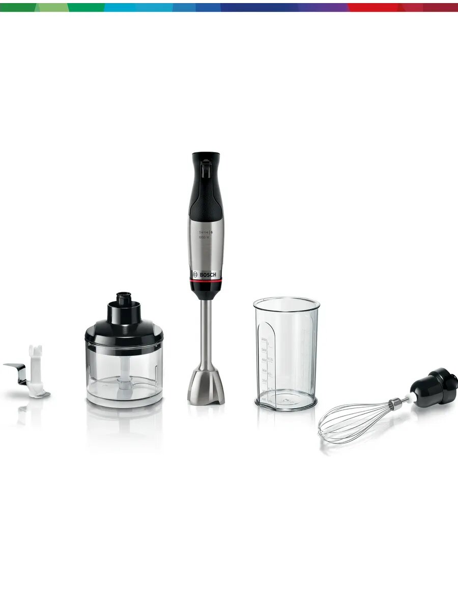 Погружной блендер Bosch MSM6M622, металл, пластик, 1000Вт, черный