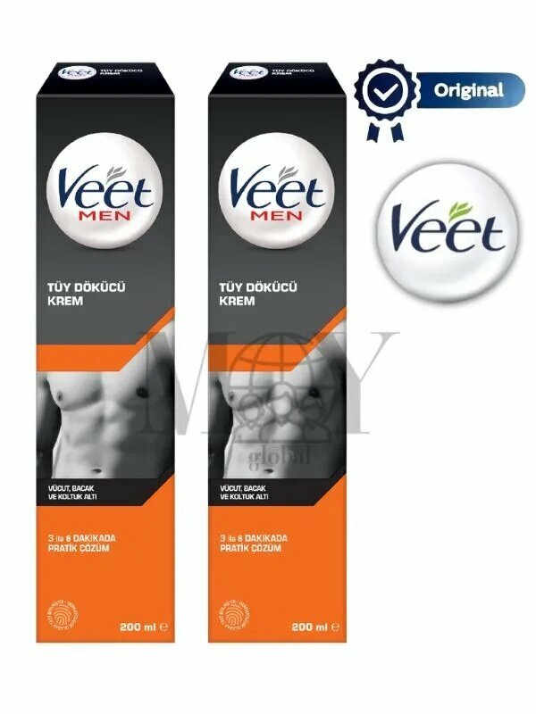 Крем для депиляции Veet Men для мужчин, 200 мл (2 шт.)