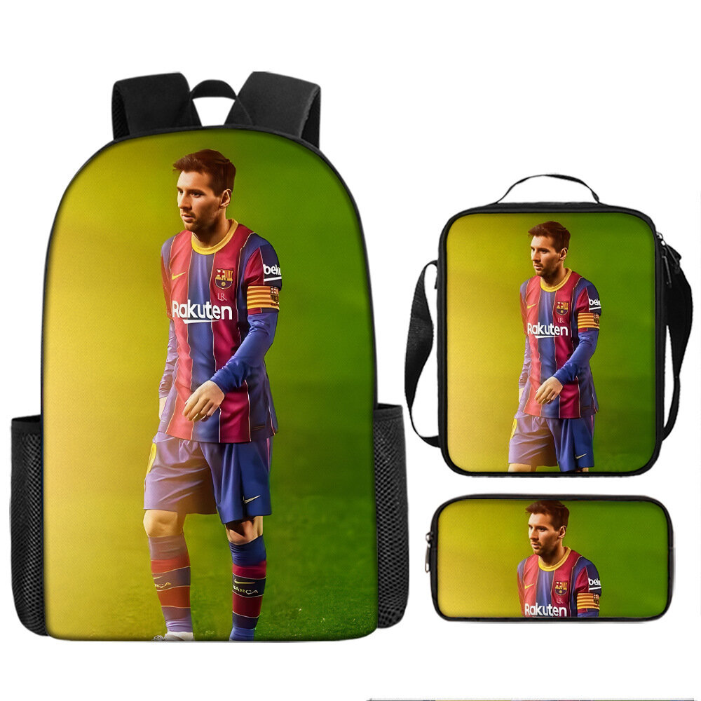 Футбольный чемпионат мира по футболу, периферийный студенческий школьный рюкзак, школьный рюкзак Месси, большой вместительный рюкзак из полиэстера, снижающий нагрузку, и набор ранцев