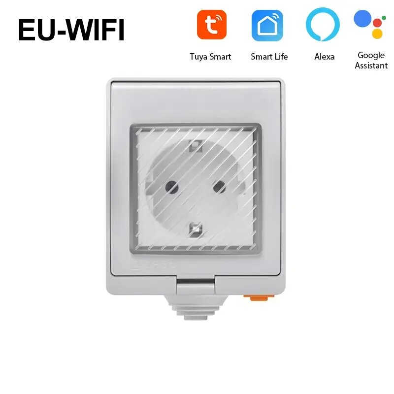 Умная розетка EU-WIFI IP55, Tuya Smart, Alexa, Google Assistant