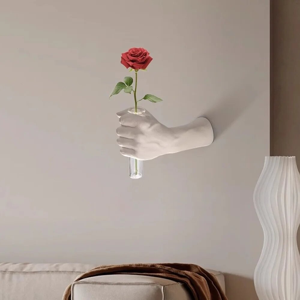 Декоративная настенная ваза из смолы Brand N Белый, White