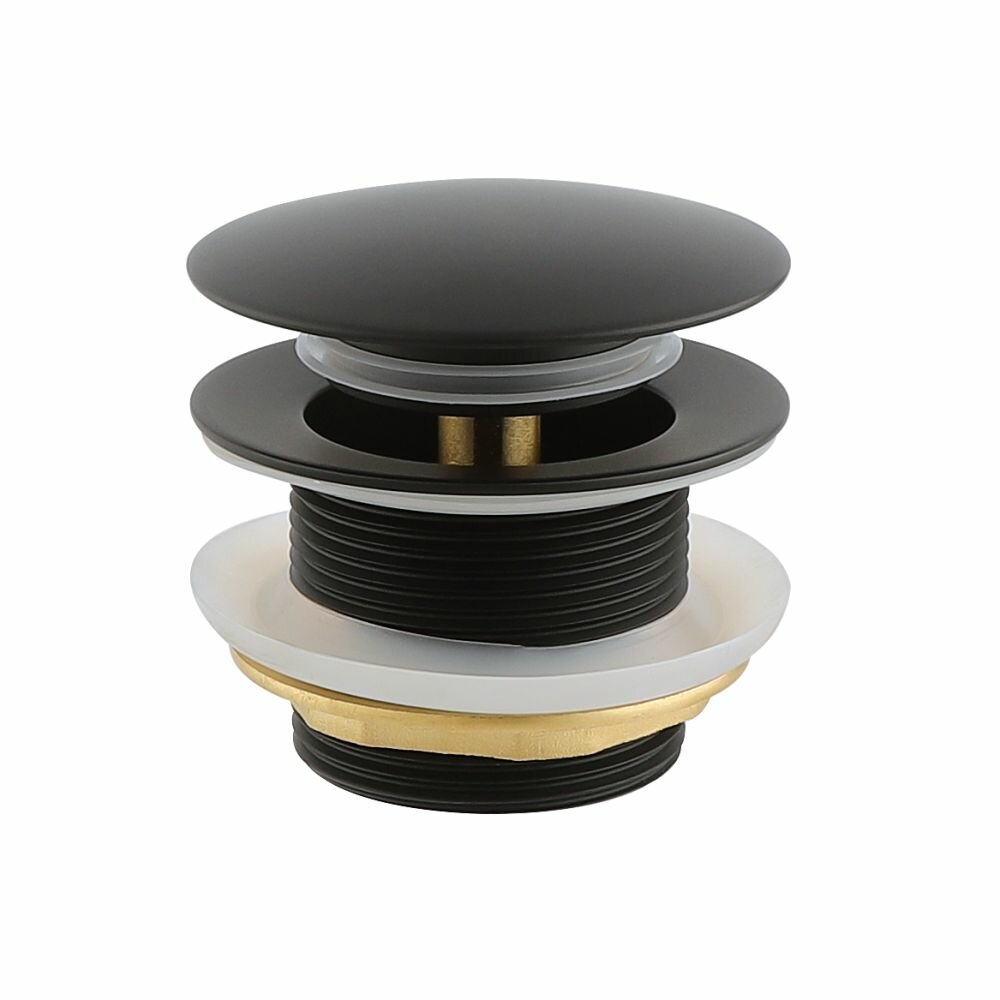 Донный клапан на ванну 1"1/2 (черный) GANZER GZ5703-C(F-03C)