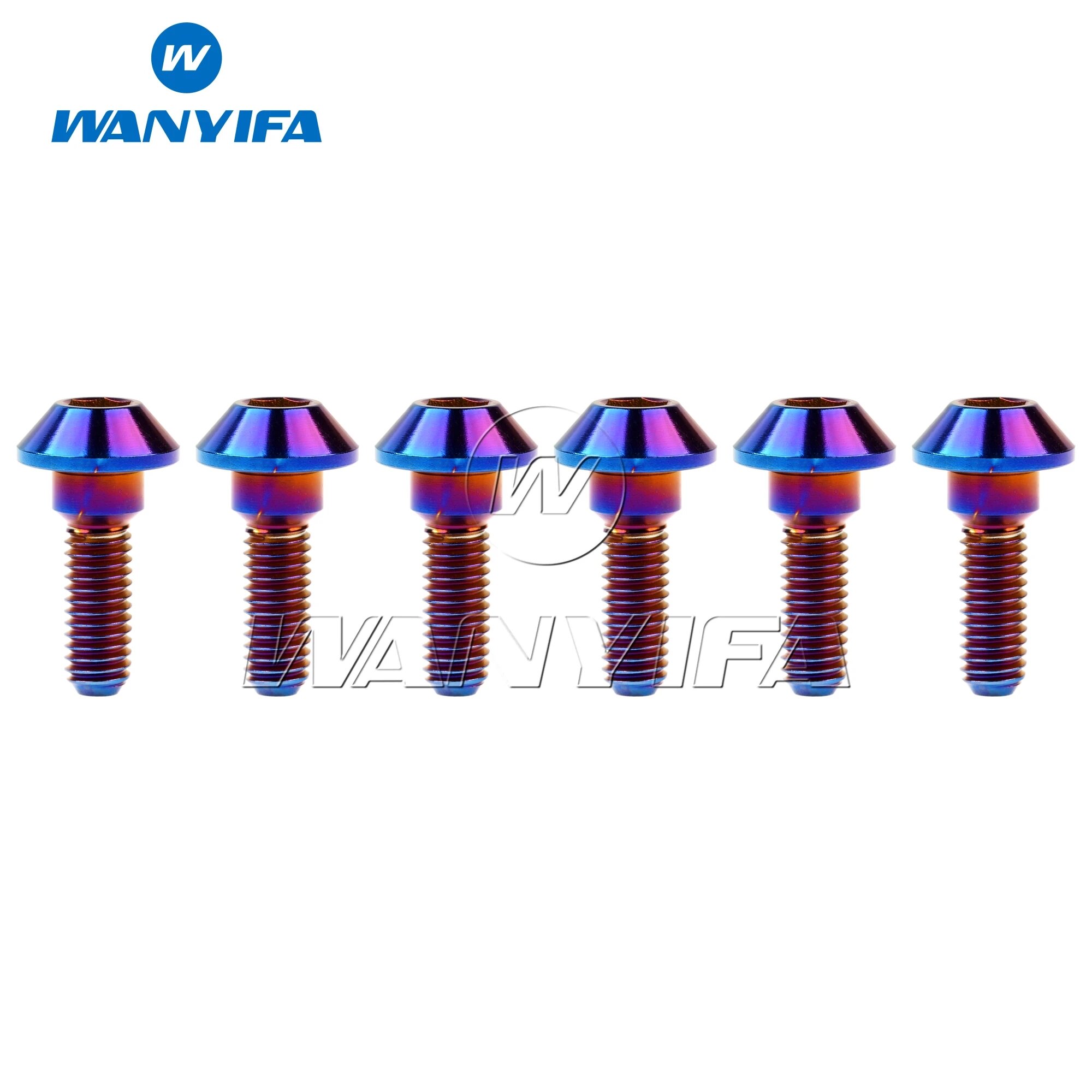 Титановые болты Wanyifa M6x20/25 мм для тормозов Yamaha 6 шт. Burnt blue, 20mm