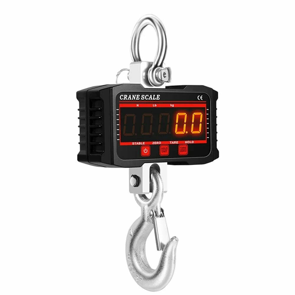 Высокоточные подвесные крановые весы с цифровым дисплеем 1000 кг, черный, синий, английский + пульт дистанционного управления