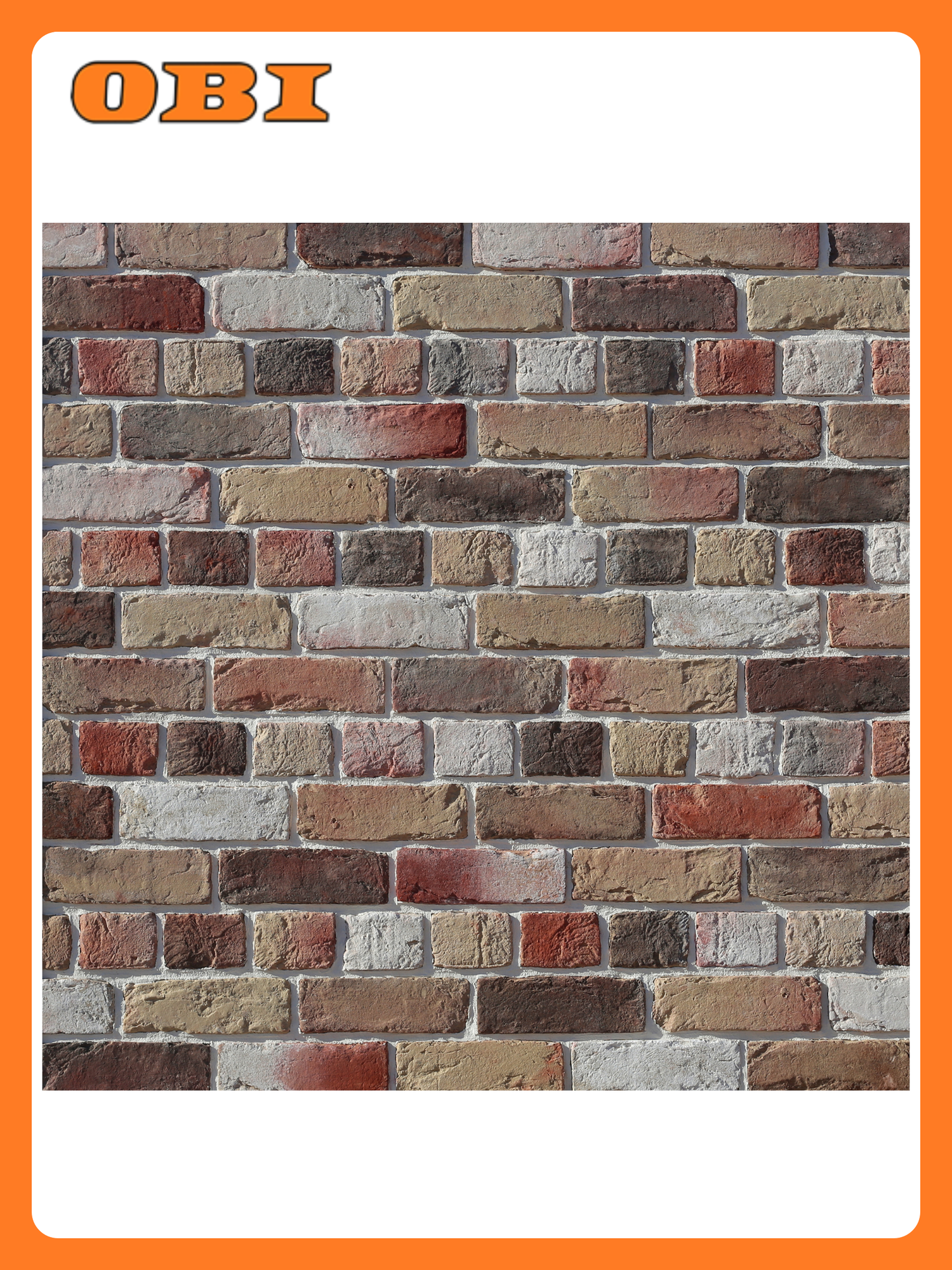 Декоративная гипсовая плитка "Вельс брик" (Wels brick), бежево-розовый, плоскостной, Нормативная ширина шва 1,2 см.