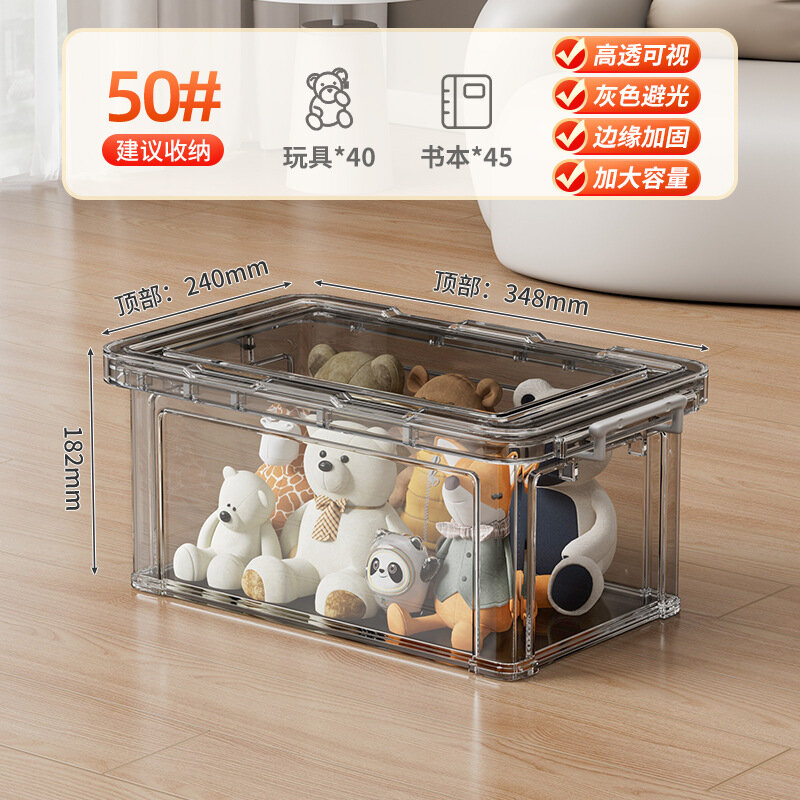 Прозрачный контейнер для хранения, пластиковый контейнер для дома, большой контейнер для одежды, игрушек и закусок