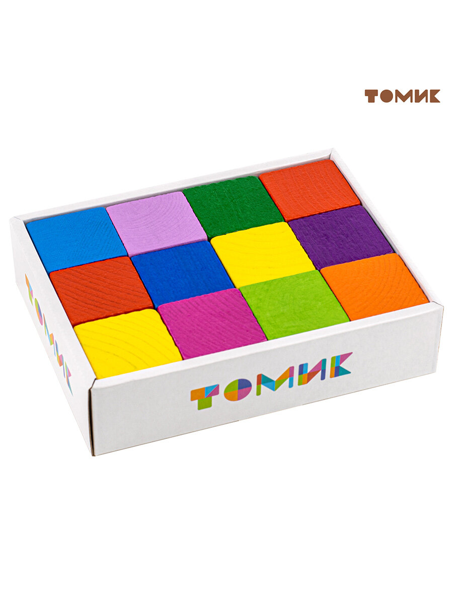 Томик Кубики Цветные 12 шт (дерево) 1-47 с 2 лет
