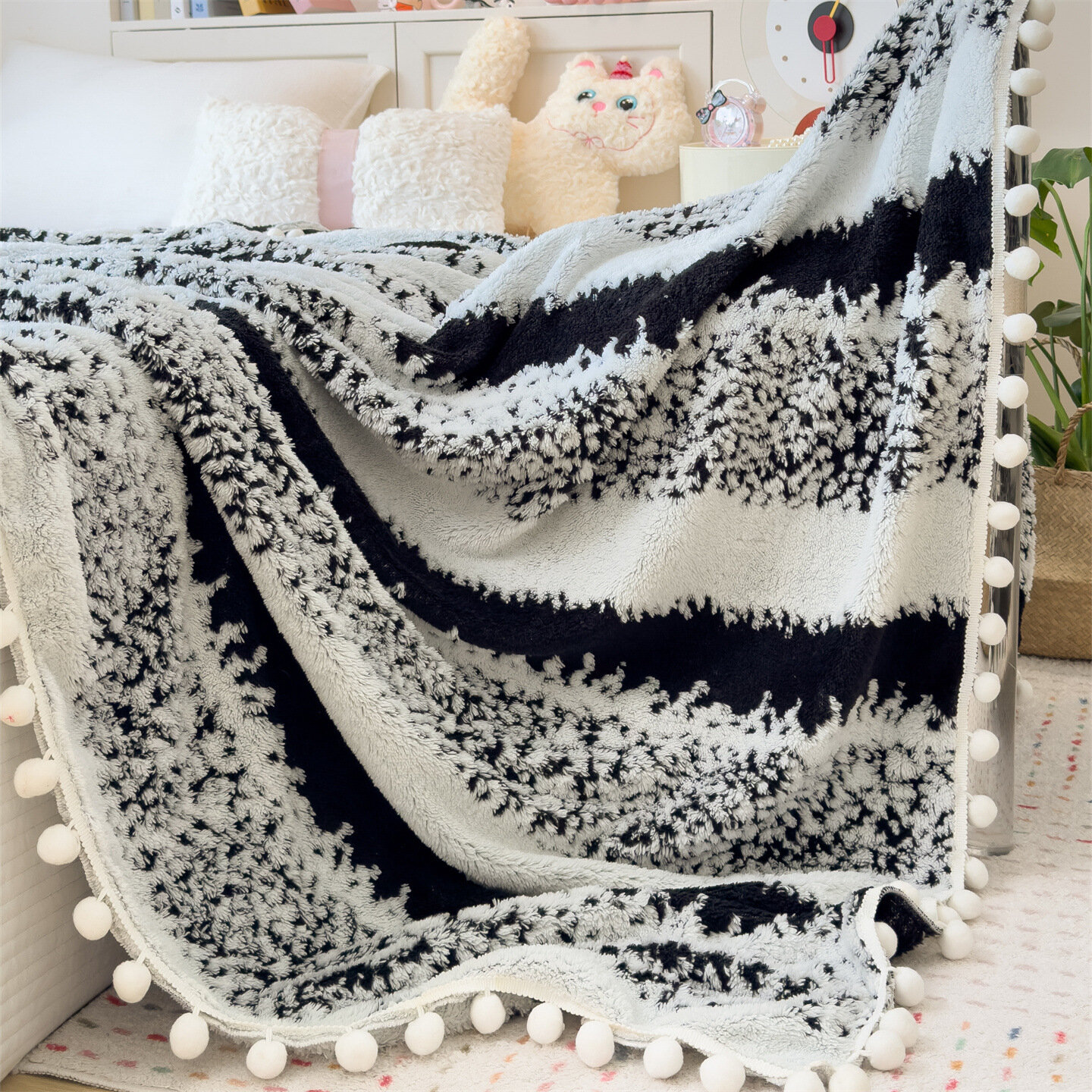 Катионное жаккардовое молочное вельветовое одеяло класса А, офисное одеяло для сна, многофункциональное одеяло,