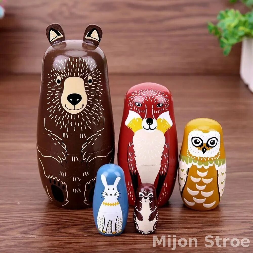 Эксклюзивная деревянная матрешка из России, набор из пяти слоев для настольного декора