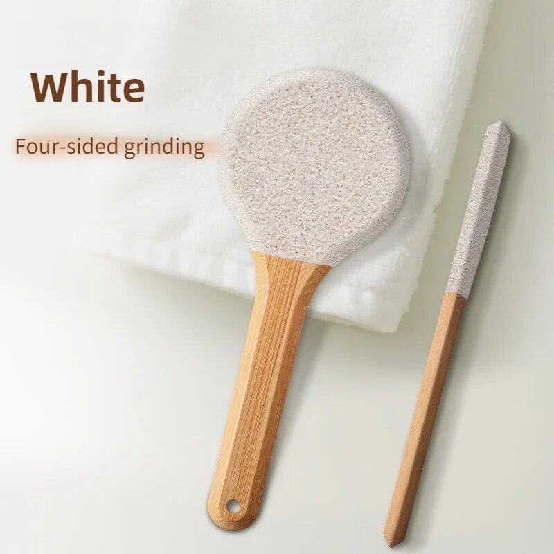 Двусторонняя пилка для педикюра с деревянной ручкой, White