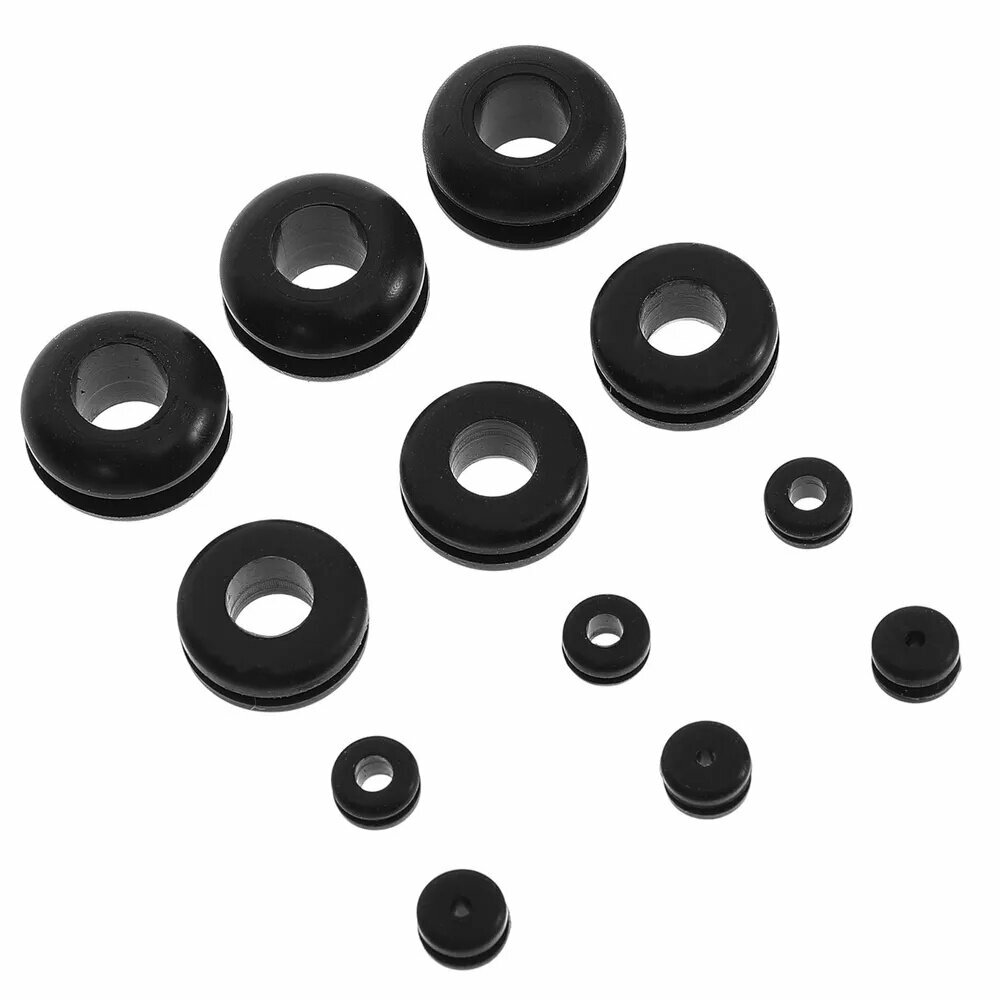 Защитные силиконовые втулки для кабелей черного цвета, набор из 40 деталей для прокладки и защиты проводов