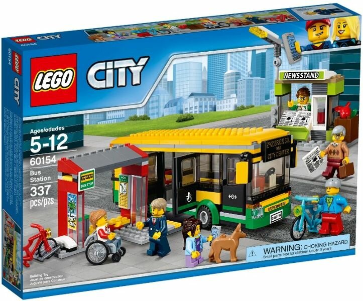 Конструктор LEGO City 60154 Bus Station (Автобусная остановка) 2017 год