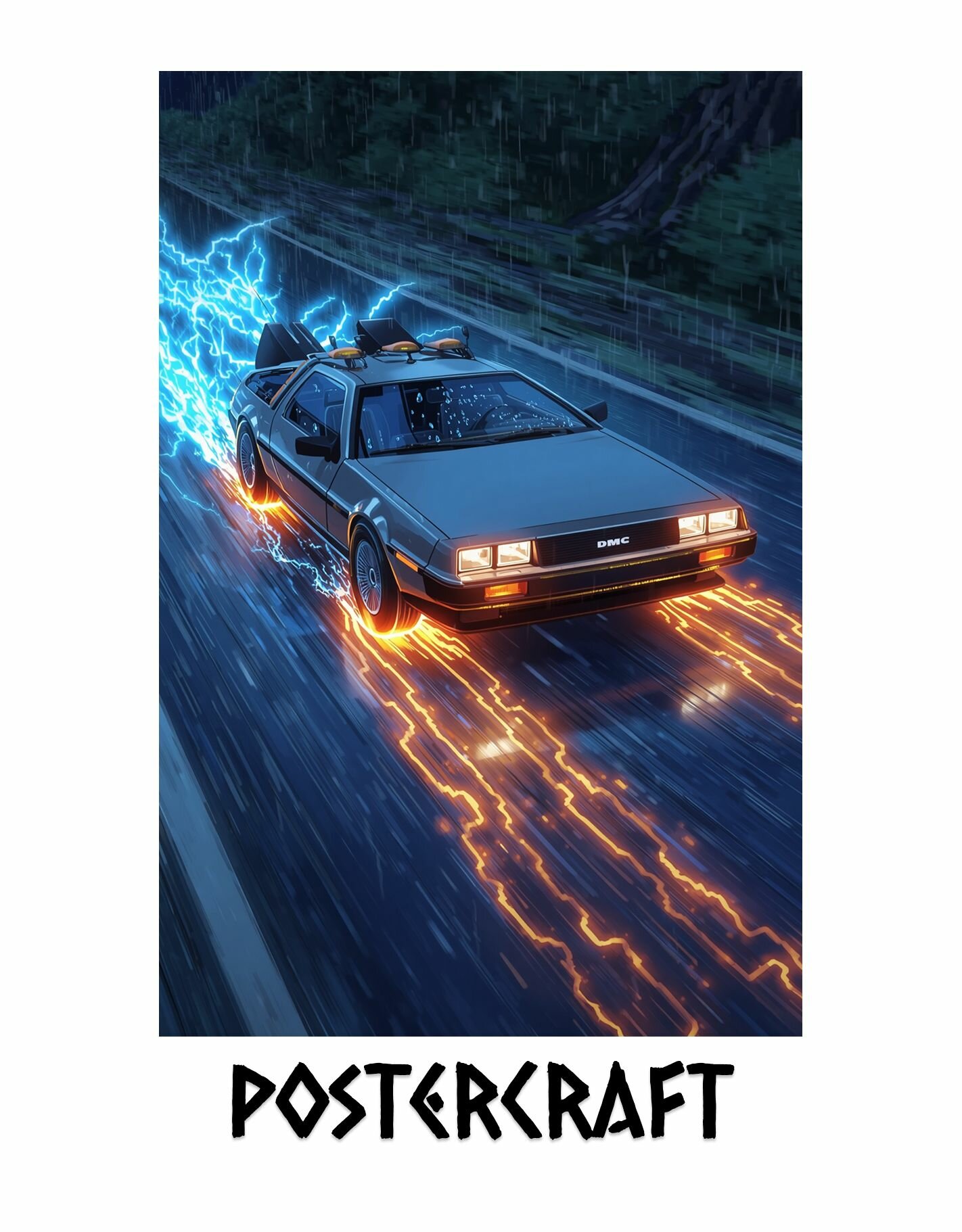 Постер "Delorean DMC", 29.7х42см, А3, глянцевый
