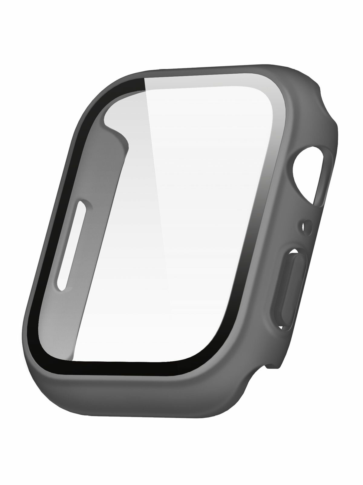 Чехол Elago Clear Shield с защитой экрана на смарт часы Apple Watch SE, 4, 5, 6, 7, 8 / 40 / 41 mm / мм / бампер для умных часов Эпл Вотч пластиковый с закаленным стеклом 9H, темно-серый