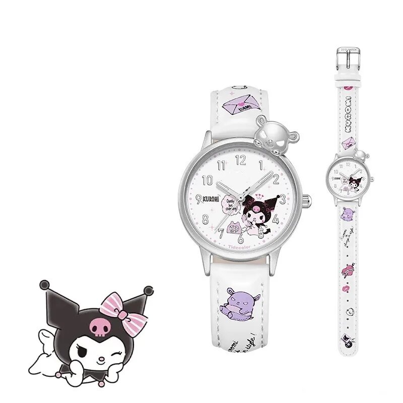 MINISO Часы Sanrio Hello Kitty Cute Coolomeo Cinnamon Dog Quartz Casual Fashion Melody Watch — подарок на день рождения для девочек,
