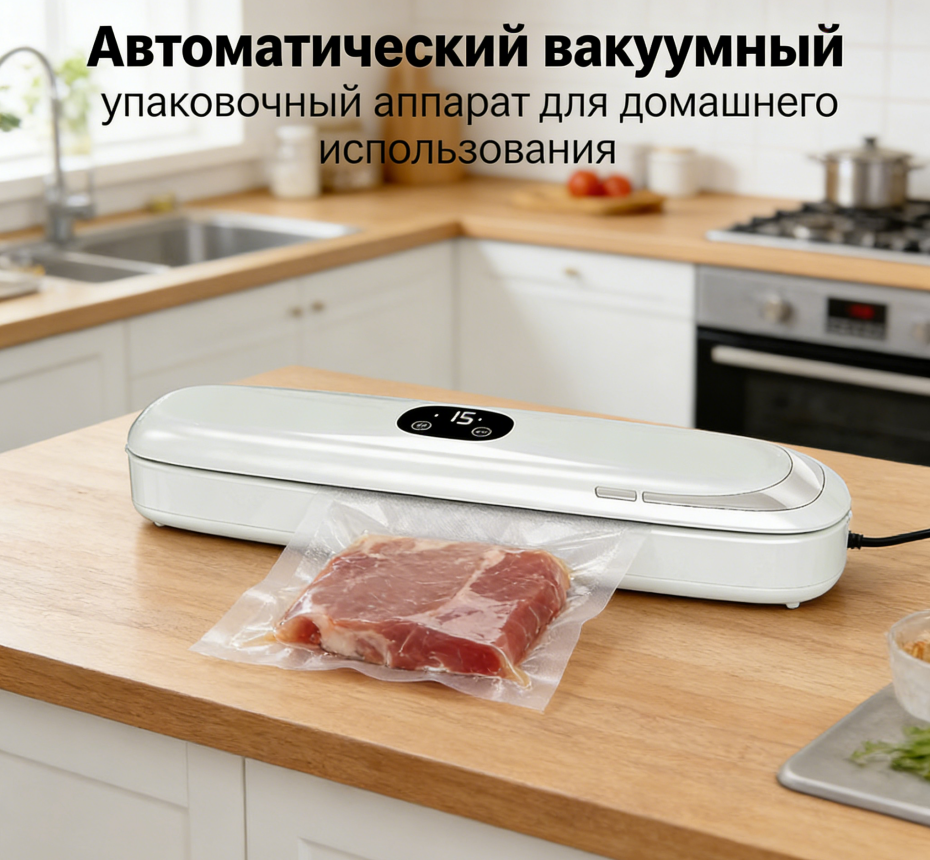 Вакуумный упаковщик для продуктов, автоматическая вакуумная машина для запечатывания пакетов, маленький бытовой вакуумный упаковщик для кухни