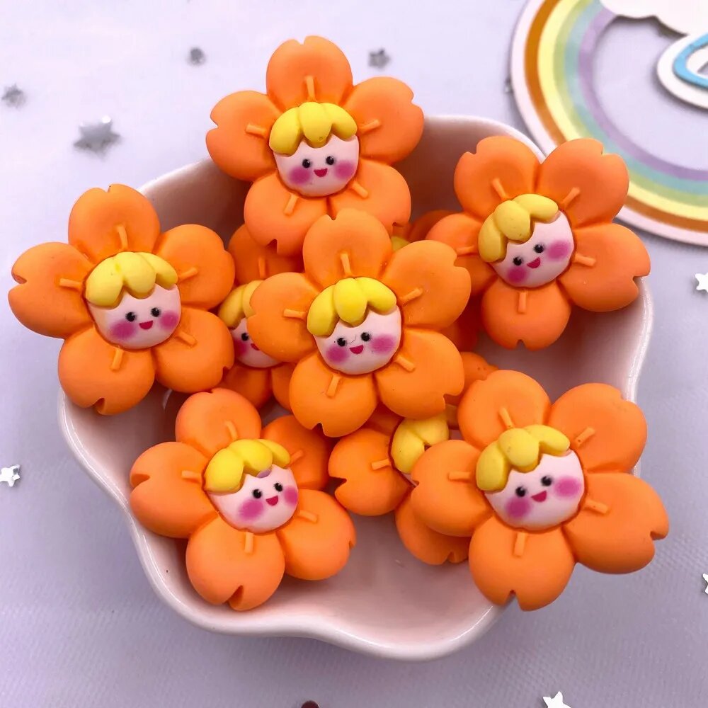 Оранжевые фигурки из смолы, 10 шт.