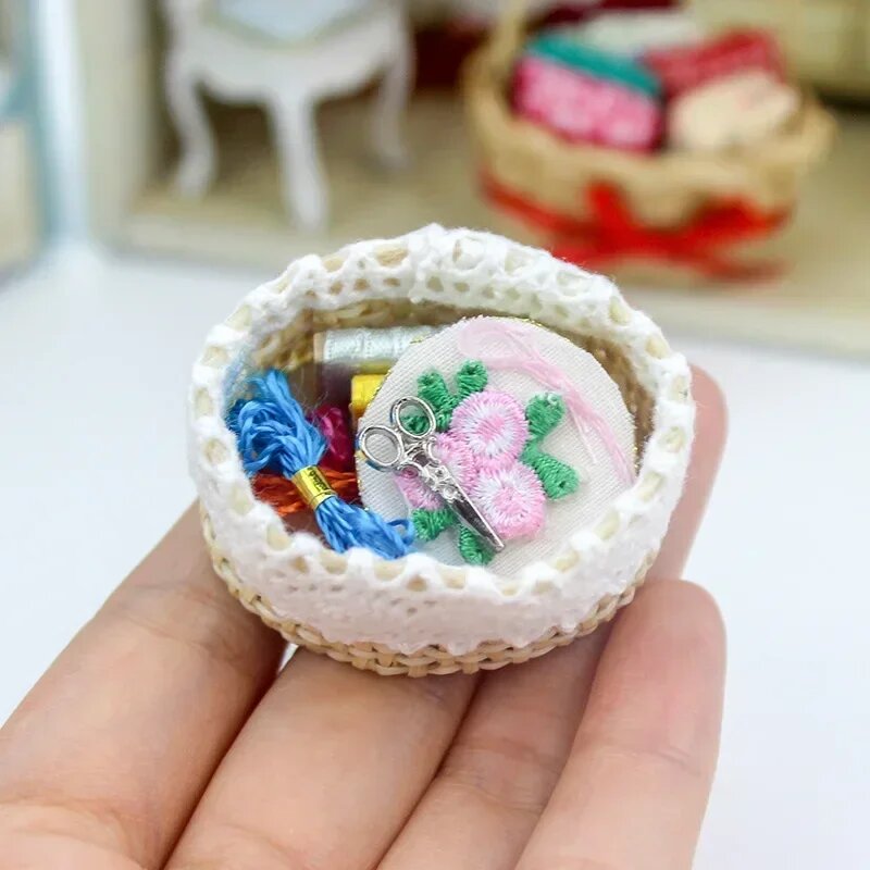 Мини швейный набор для кукол, аксессуары, цвет a set