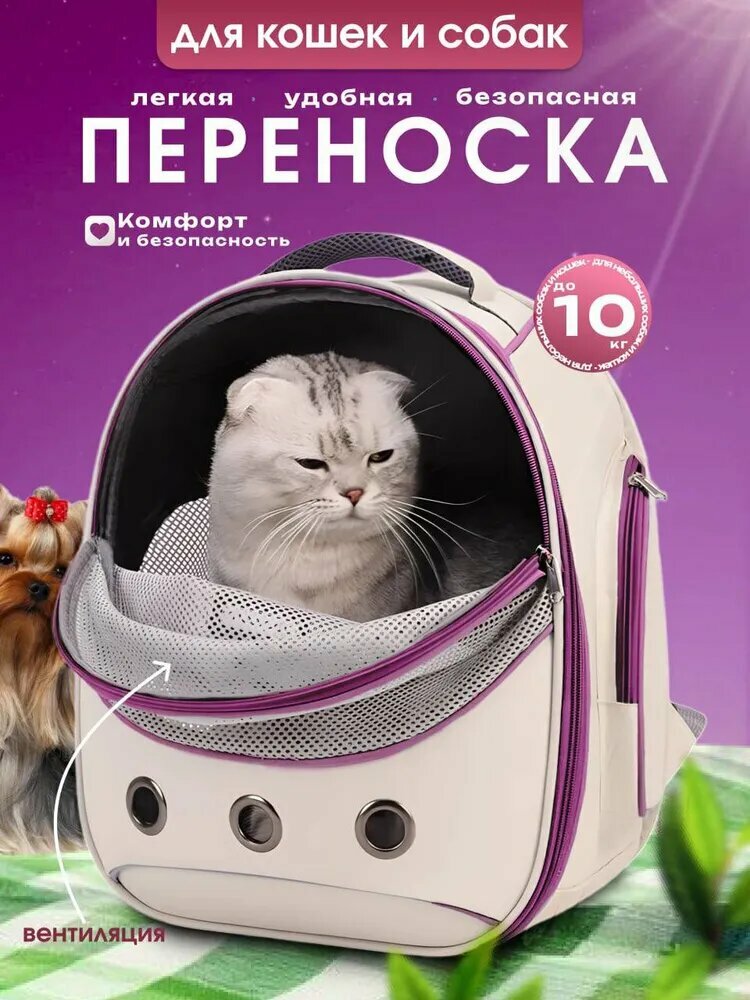 Переноска рюкзак для кошек и собак мелких пород .