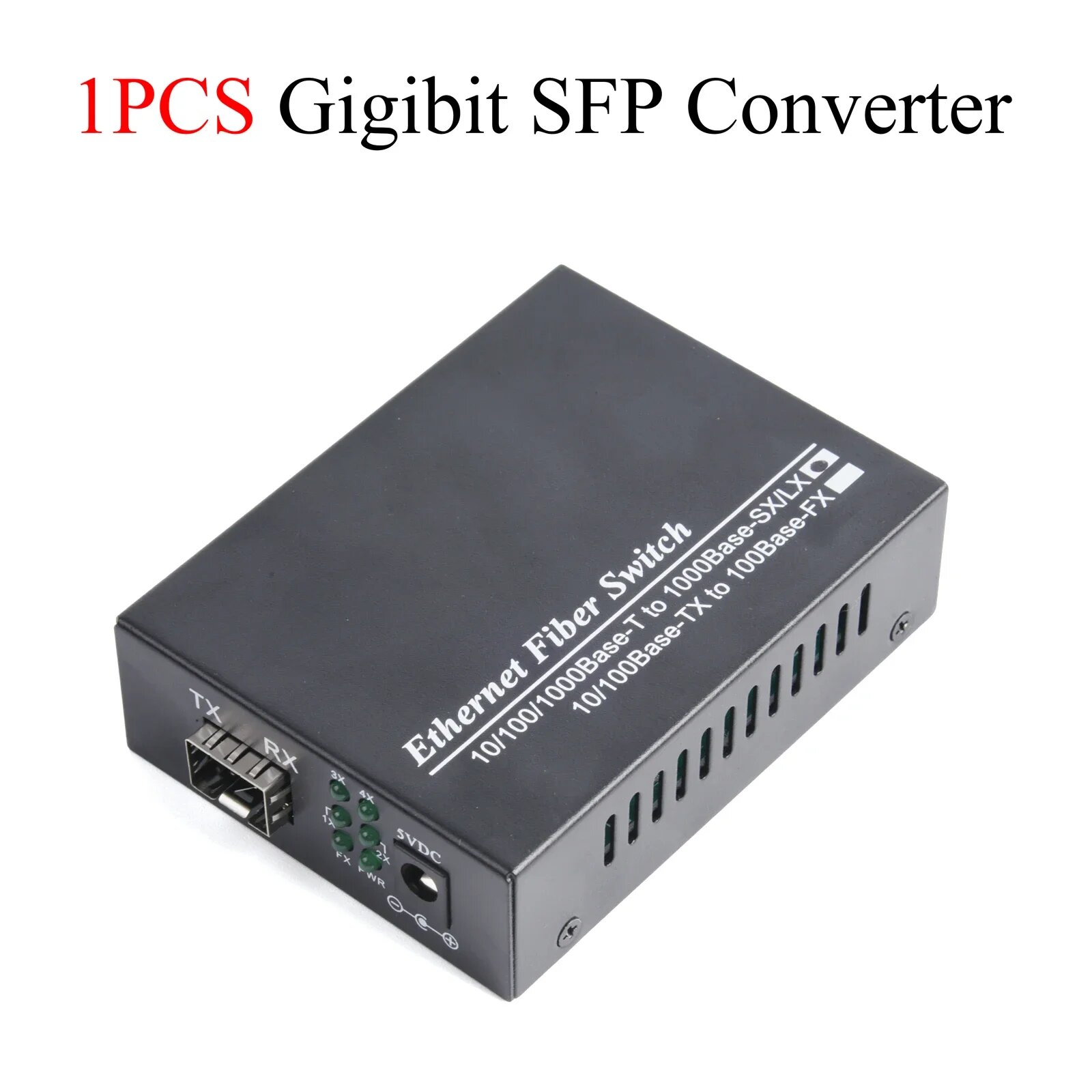 LYNNDM Gigabit SFP to 4 RJ45 Медиаконвертер, 1PCS