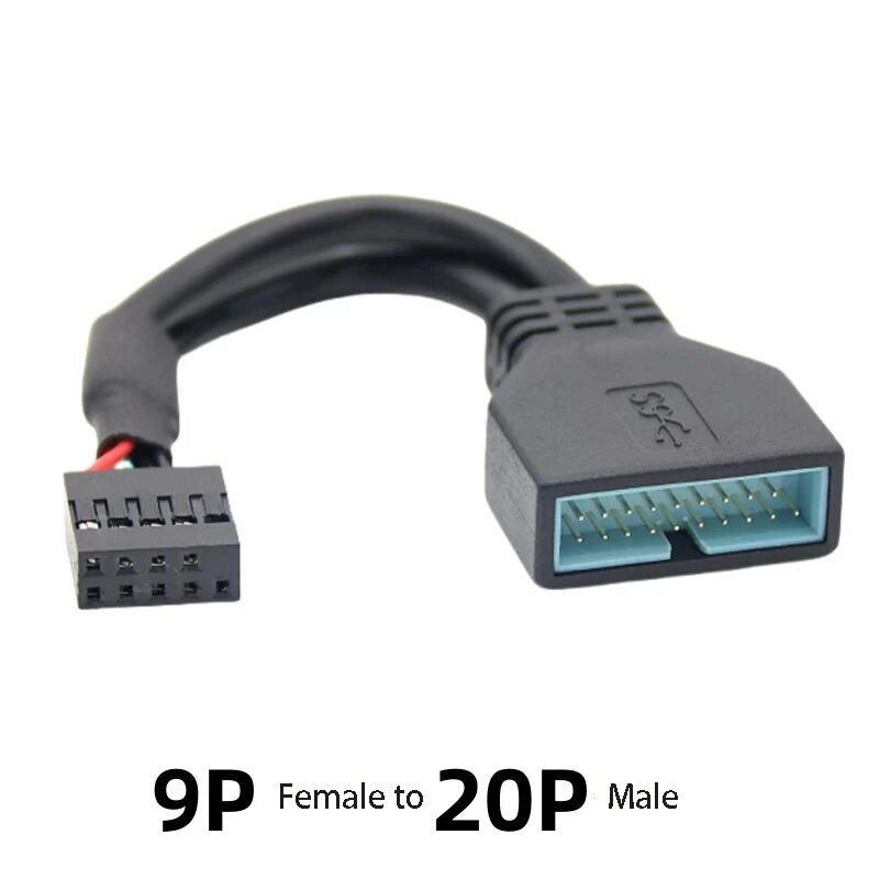Кабель OULLX USB2.0 к USB3.0 9-контактный на 20-контактный 9pin F to 20pin M