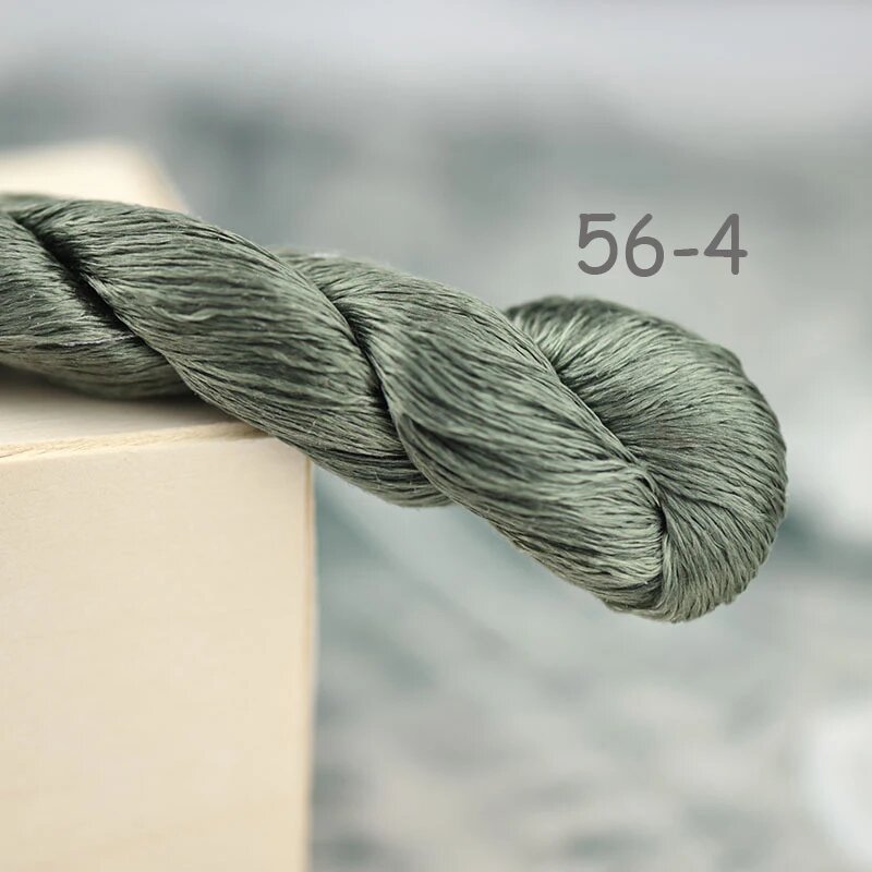 Шелковая нить для вышивания Mulbery Silk 16/2 серый, зеленый, нефрит, голубой, 200 meter, 56-4