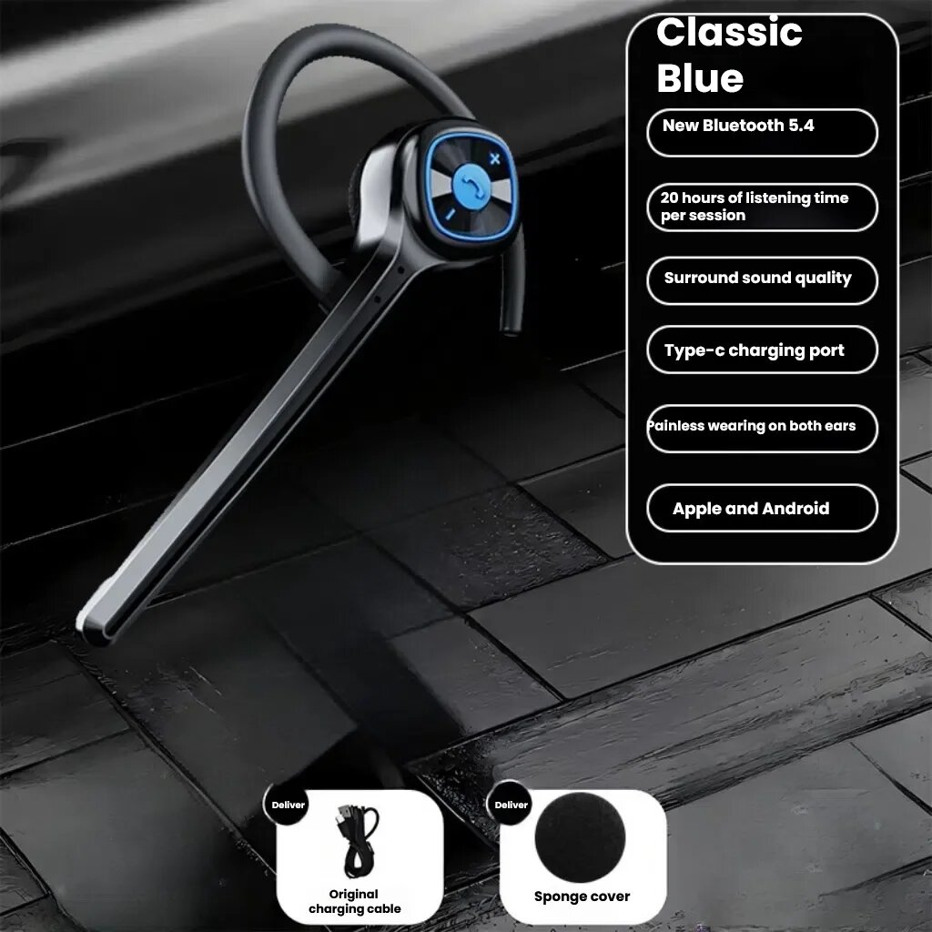 Беспроводные наушники Bluetooth с микрофоном Blue