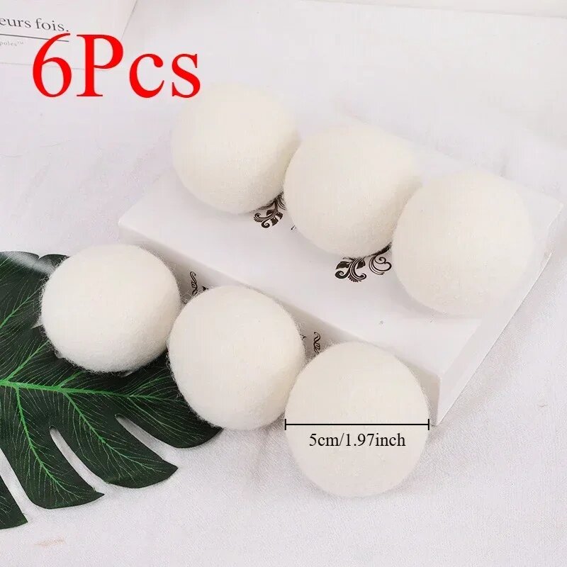 Шерстяные шарики для сушки белья, 6pcs