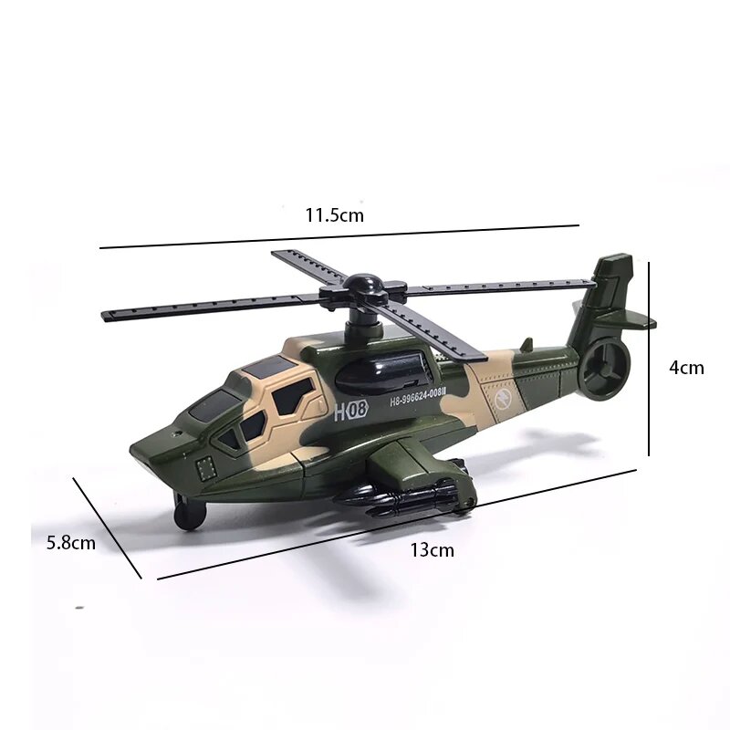 Металлическая модель вертолета H03, 13х5.8х4 см