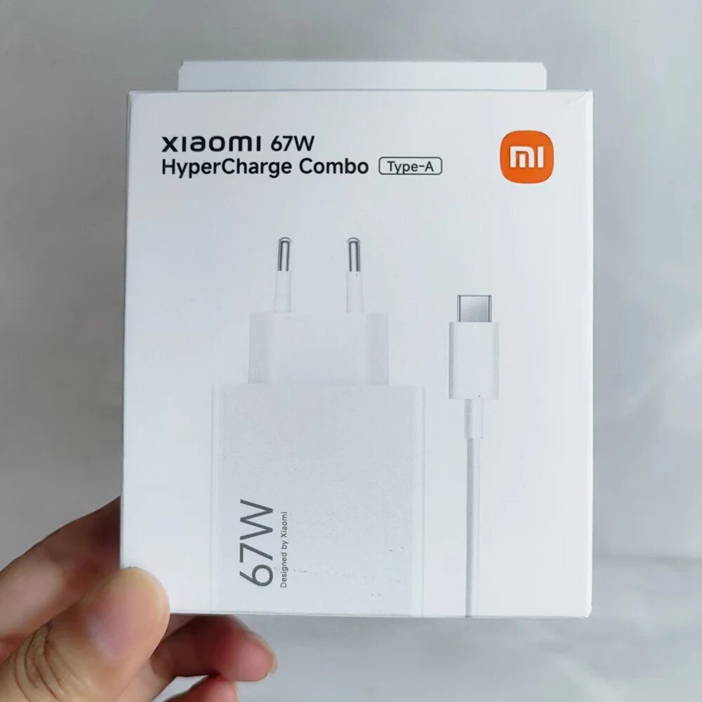 Оригинальный зарядный комплект Xiaomi EU 67W с быстрой зарядкой Turbo, адаптер и кабель Type-C 1M 6A для Pad 8, 7, 6 Pro, Poco X5, X6, X7, M7, M6 Pro, K60E