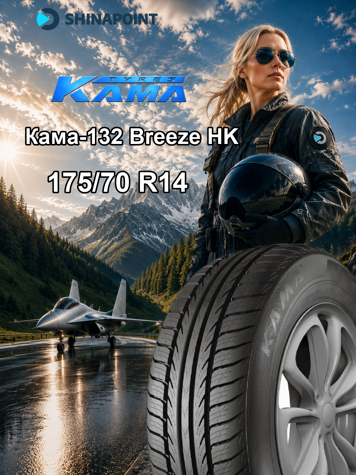 Шины летние R14 175 70 84 T автомобильная летняя резина лето КАМА модель Кама-132 Breeze HK