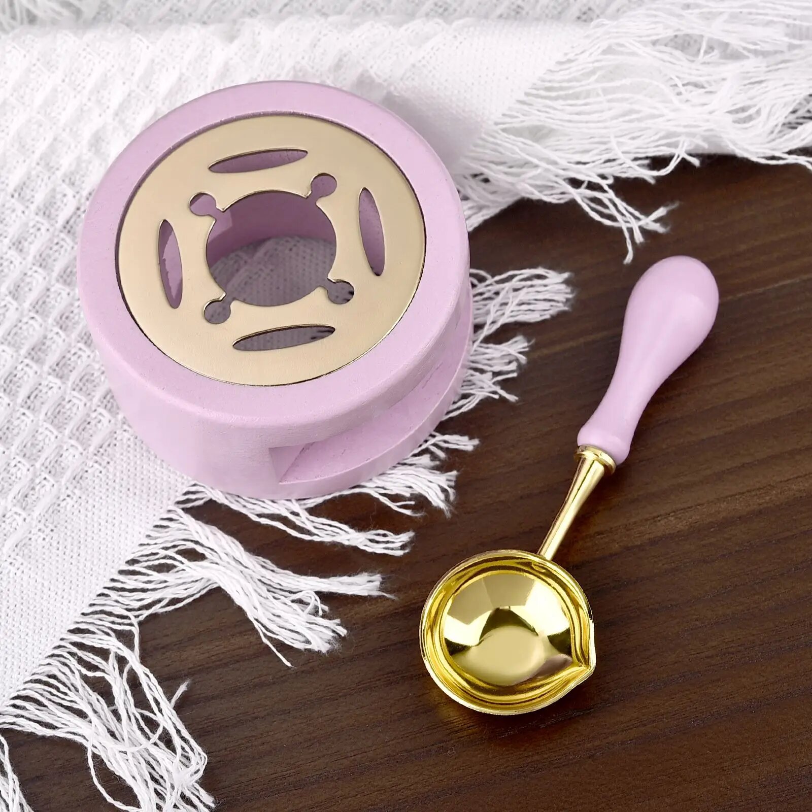 Набор деревянных штампов для восковых печатей Розовый, Light Purple-2PCS