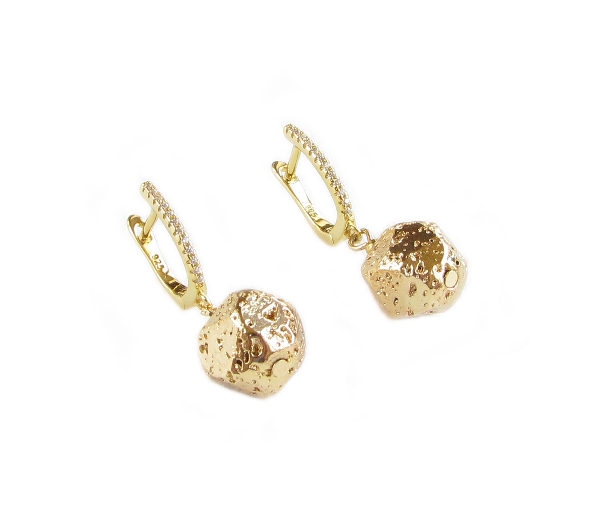 Серьги с подвесками, вулканическая лава