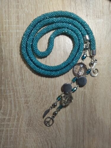 Колье, стекло, бисер, металл