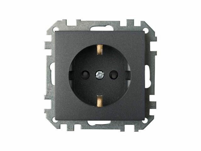 Розетка скрытая с заземлением BYLECTRICA Стиль графит (РС16-529гр)