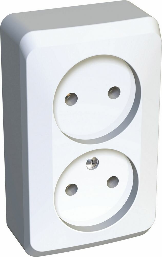 Этюд наруж Бел Розетка 2-ая бе з/з без шторок, Systeme Electric, PA16-005B