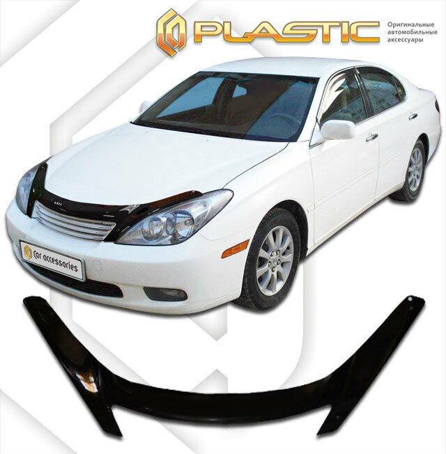 Дефлектор капота для Lexus ES 300 2001-2006 Черный глянцевый СА Пластик
