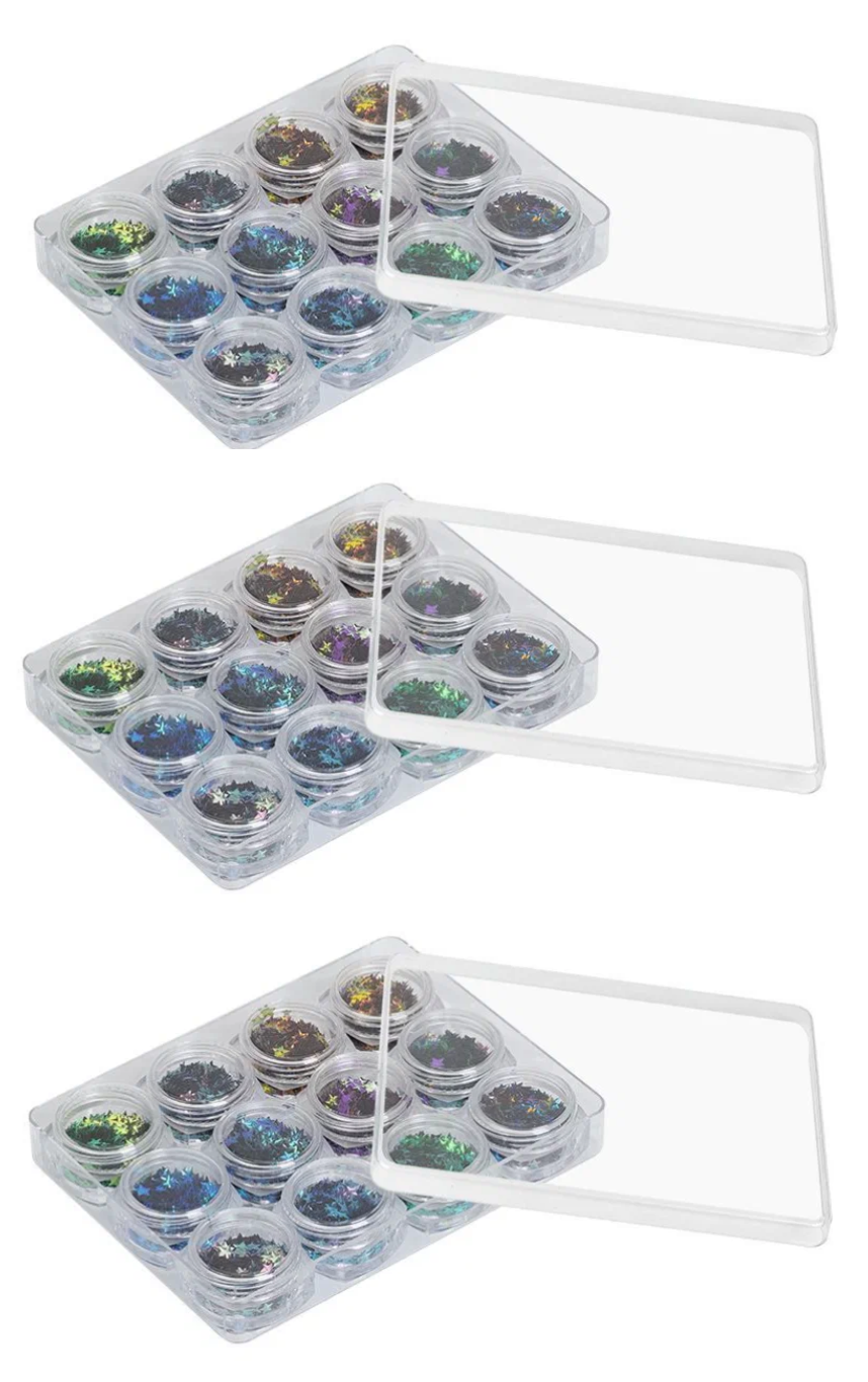 Набор пайеток звёздочки Nail Art, 12 шт - 3 упаковки