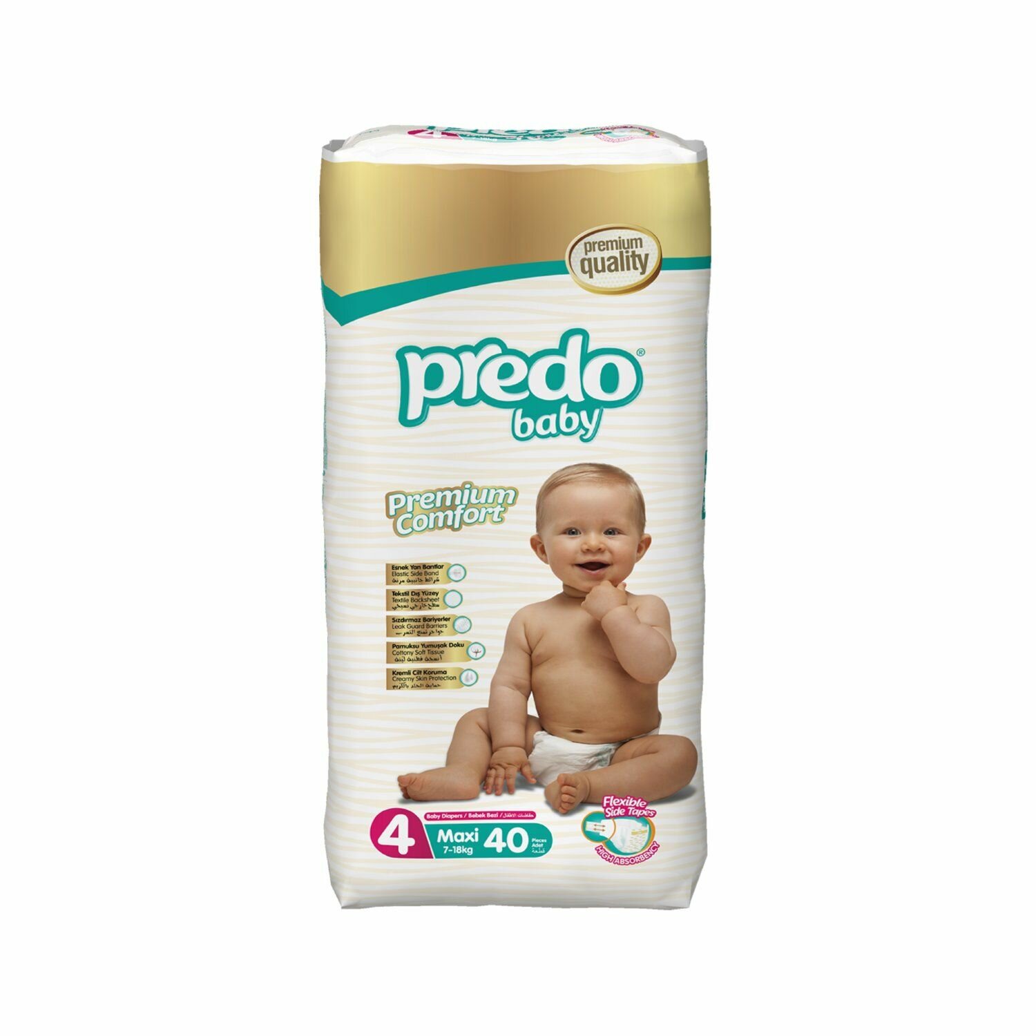 Подгузники Predo Baby, 40 шт, № 4, 7-18 кг, макси (А-104)