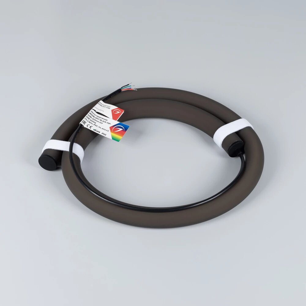 Лента герметичная MOONLIGHT-BLACK-TOP-G280-D25mm 24V RGB 360deg (14.4 W/m, IP65, 1m, wire x1) (Arlight, Вывод прямой, 3 года) 047198