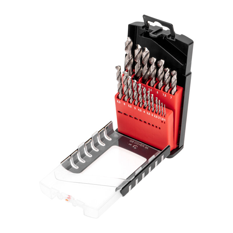 Набор сверл по металлу, 1-10мм (через 0,5мм), Р6М5, цилиндрический хвостовик, 19 шт. KRANZ