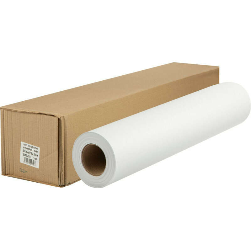 Бумага широкоформатная Attache 80г 841ммх175м 76мм, 2019328