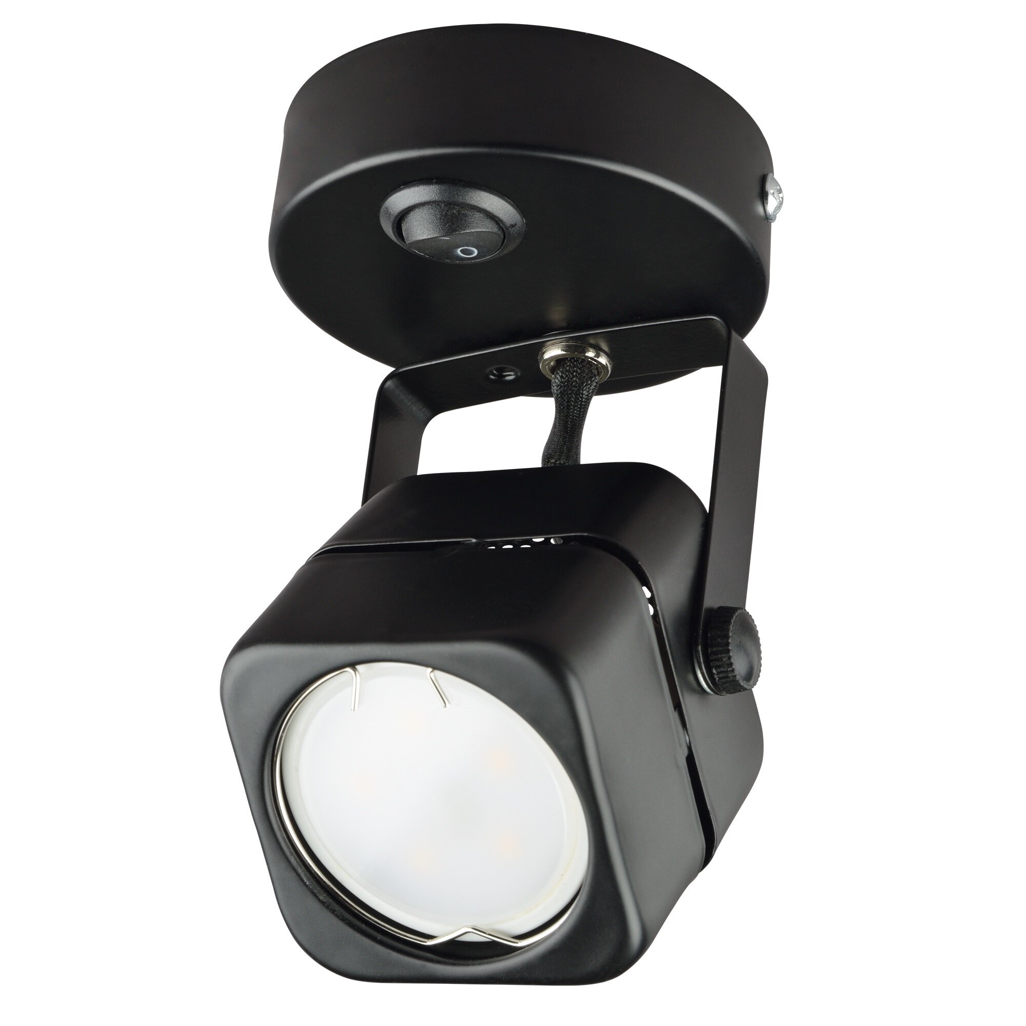 DLC-S613 GU10-B BLACK Светильник декоративный накладной. серия Sotto. Без лампы. цоколь GU10. Выкл. на корпусе. Металл. Черный. TM Fametto